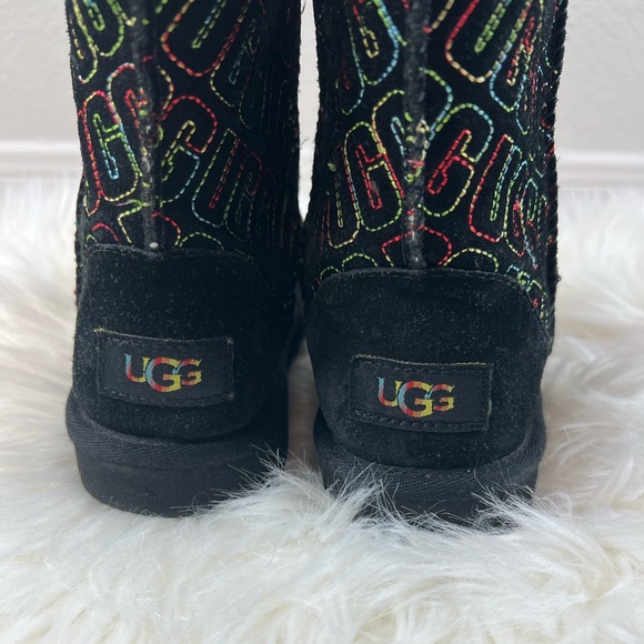 UGG | Shoes | Ugg Classic Ii Rainbow Graphic Stitch Ankle Boot | Poshmark